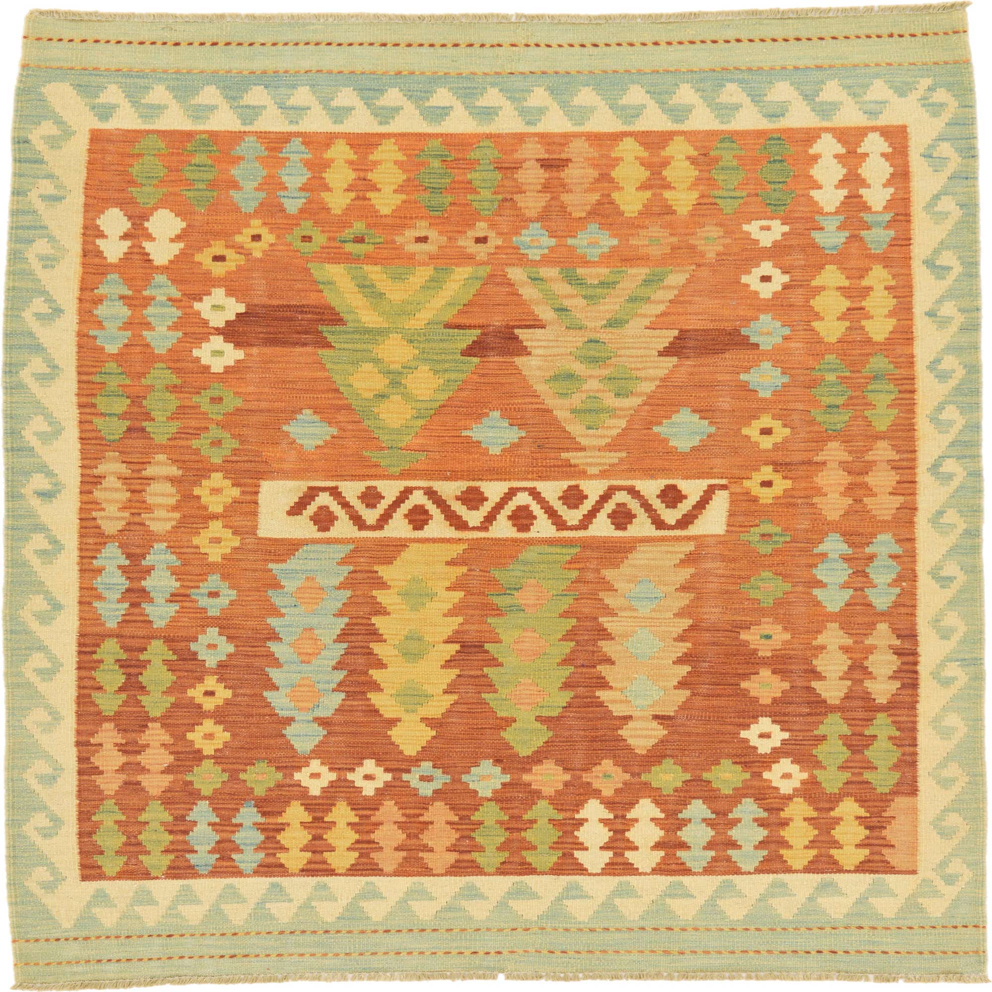 Rust Red 3' 10 x 5' 8 Kilim Waziri Rug | eSaleRugs