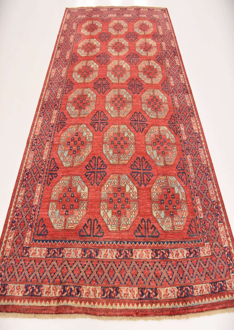 Rust Red 6' 9 x 9' 8 Hand Knotted Afghan Ersari Oriental Rug | eSaleRugs