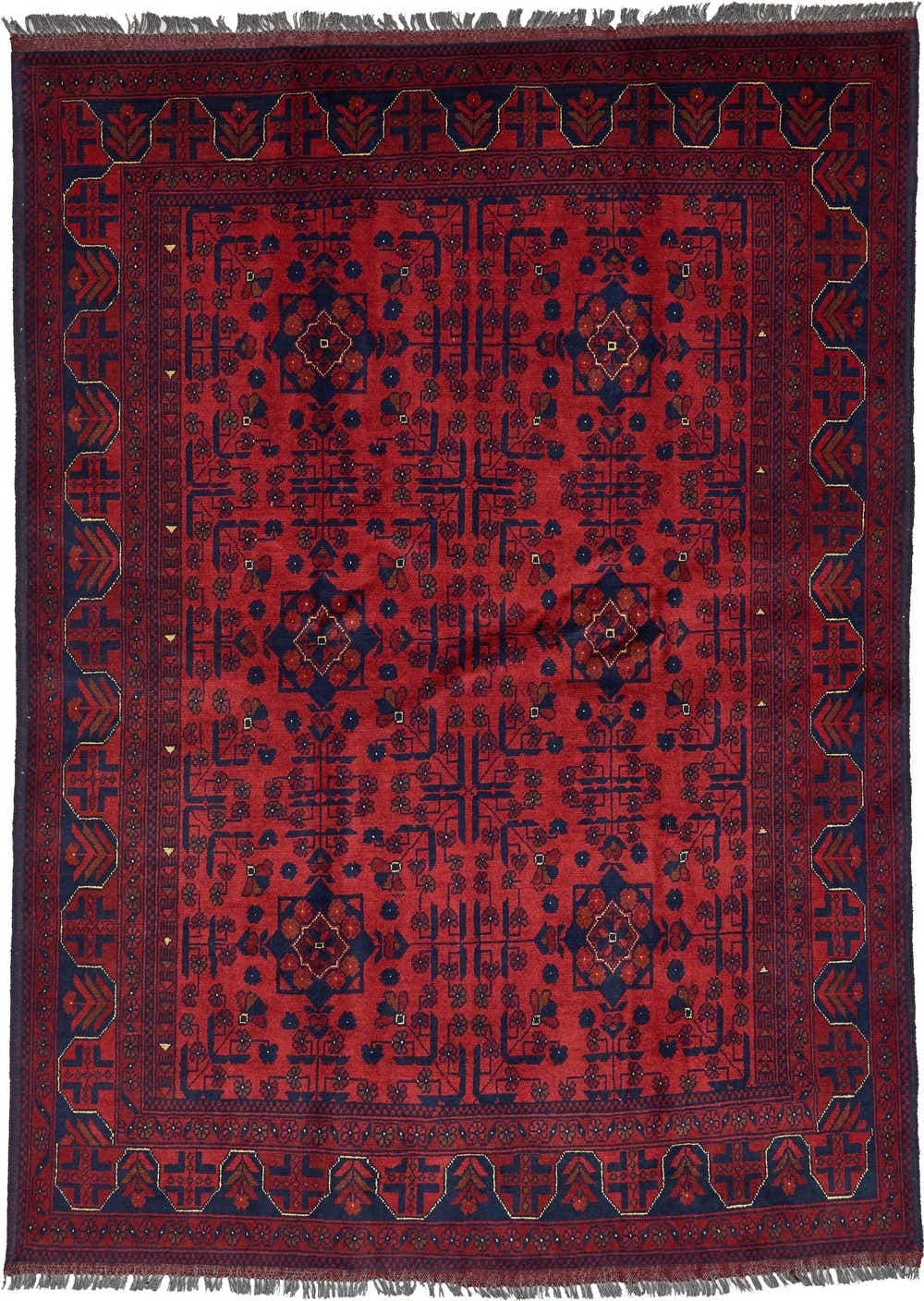 Red 5' x 6' 5 Hand Knotted Khal Mohammadi Oriental Rug | eSaleRugs