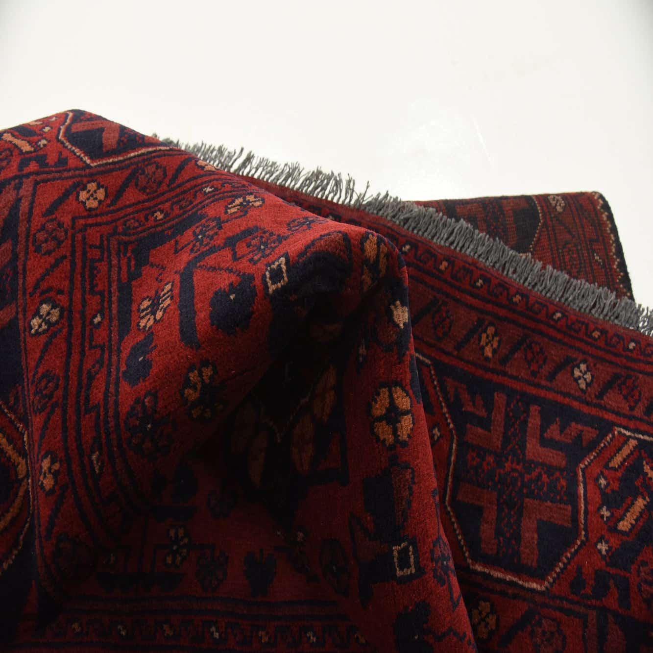 Red 3' 6 x 4' 9 Hand Knotted Khal Mohammadi Oriental Rug | eSaleRugs