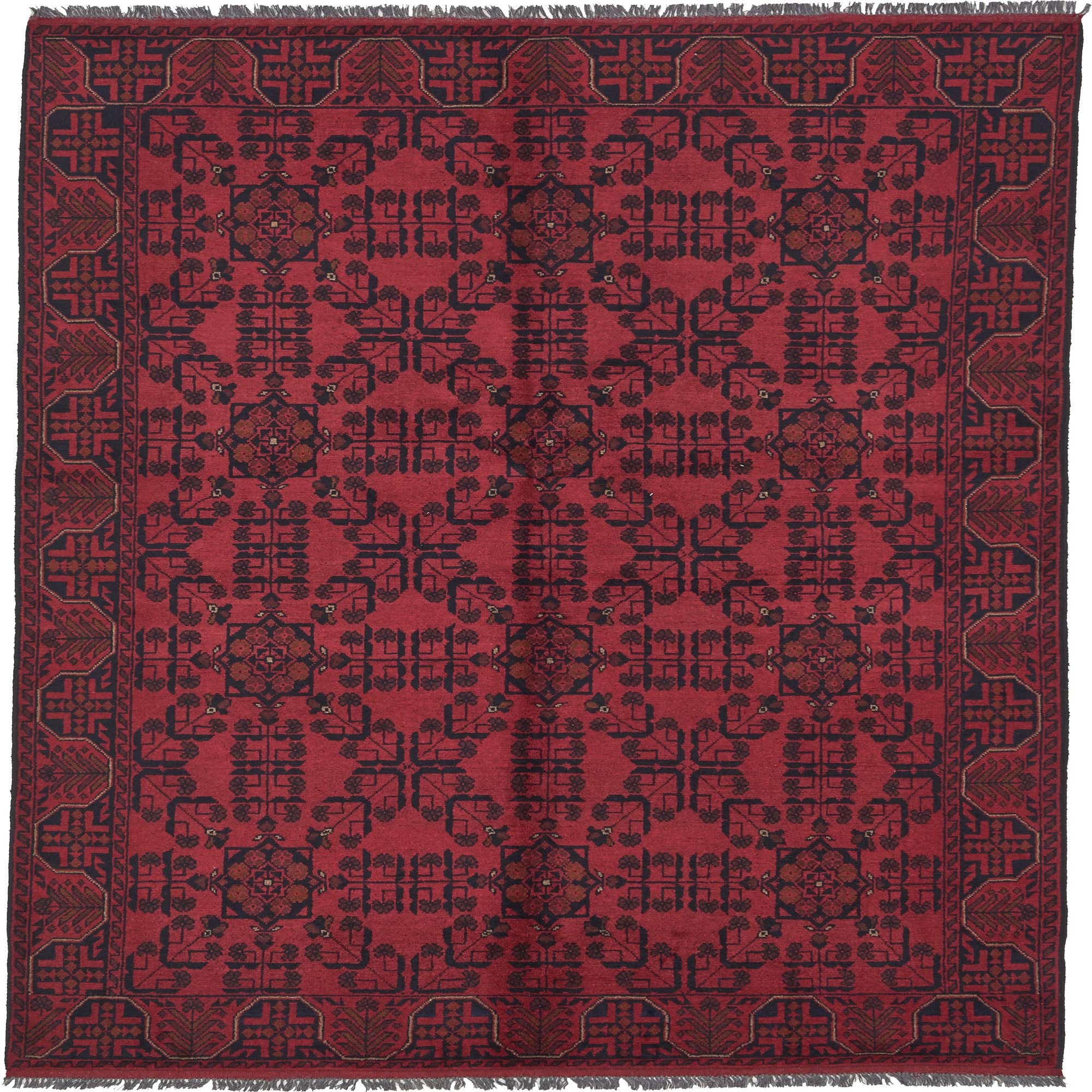 Red 5' 8 x 7' 8 Hand Knotted Khal Mohammadi Oriental Rug | eSaleRugs