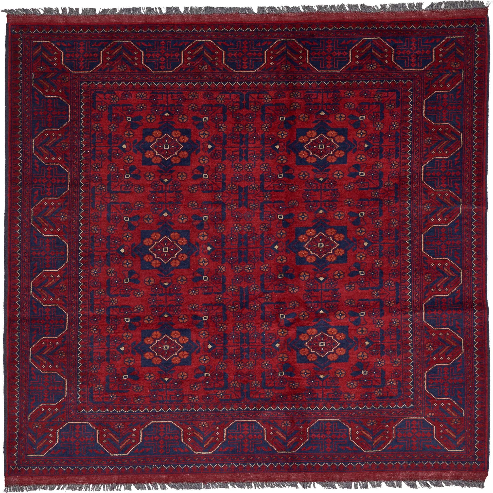 Red 5' x 6' 7 Hand Knotted Khal Mohammadi Oriental Rug | eSaleRugs