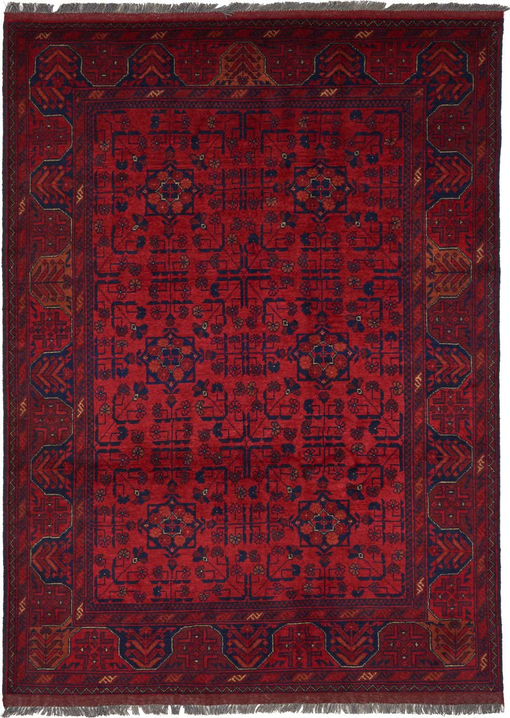 Red 4' 3 x 6' 5 Hand Knotted Khal Mohammadi Oriental Rug | eSaleRugs