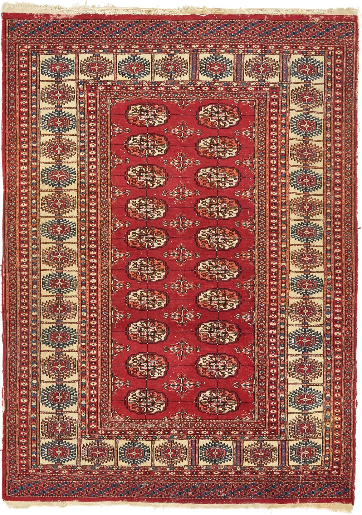 Red 4' 2 x 5' 9 Hand Knotted Bokhara Oriental Wool Rug | eSaleRugs