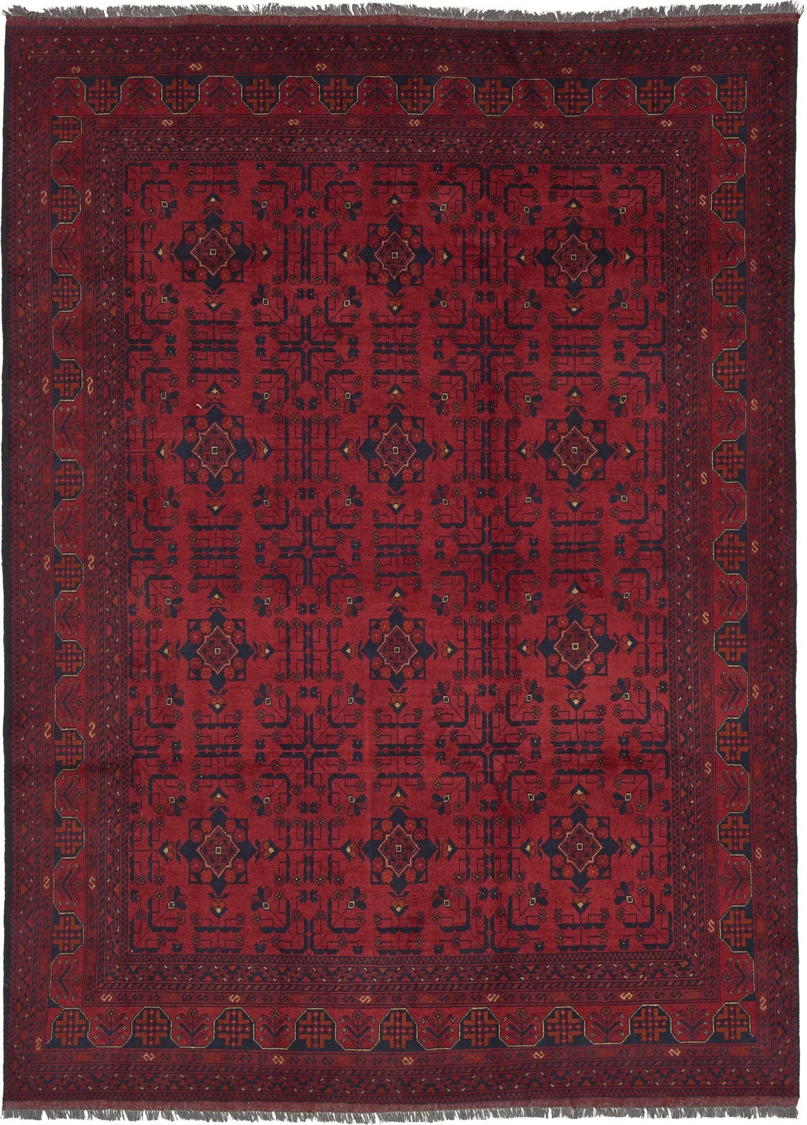 Red 6' 9 x 9' 4 Hand Knotted Khal Mohammadi Oriental Rug | eSaleRugs