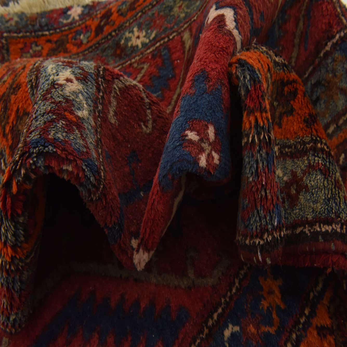 Red 3' 4 x 9' 10 Hand Knotted Hamedan Persian Wool Runner Rug | eSaleRugs