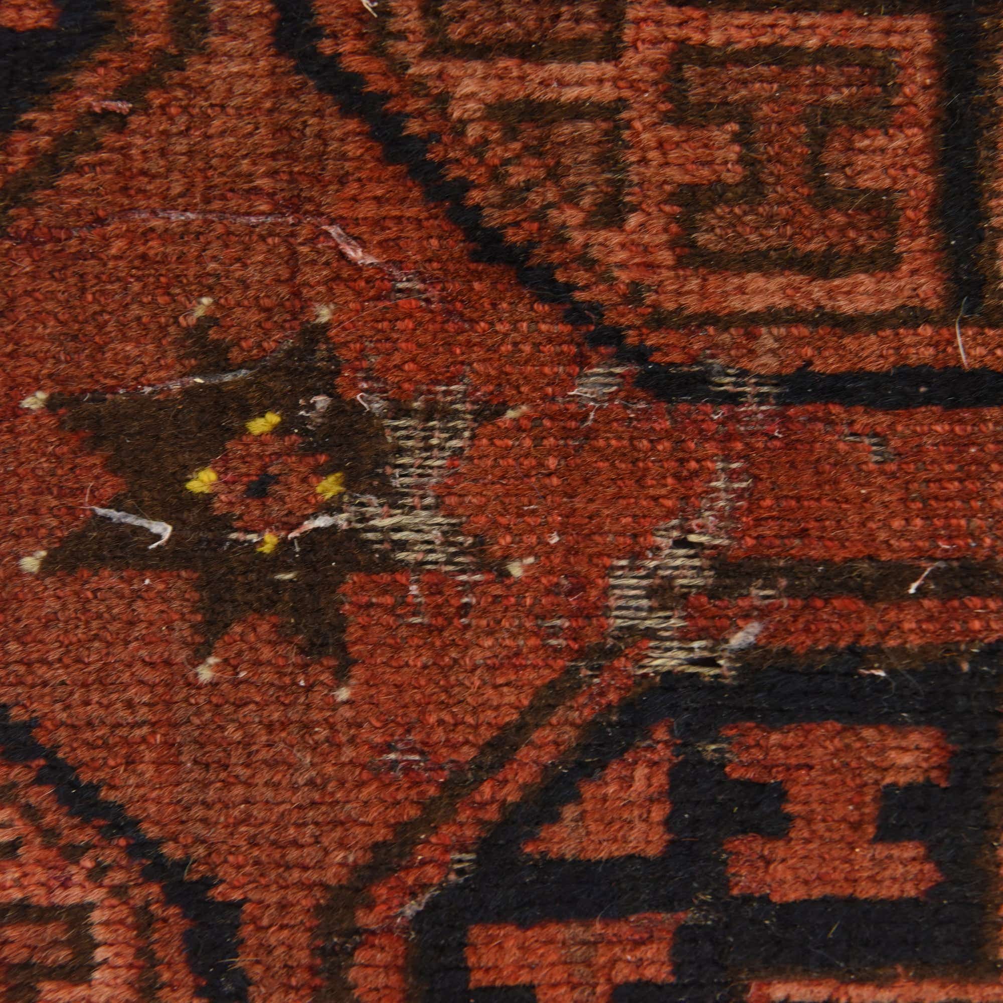 Rust Red 6' 11 x 9' 5 Hand Knotted Afghan Akhche Oriental Wool Rug ...