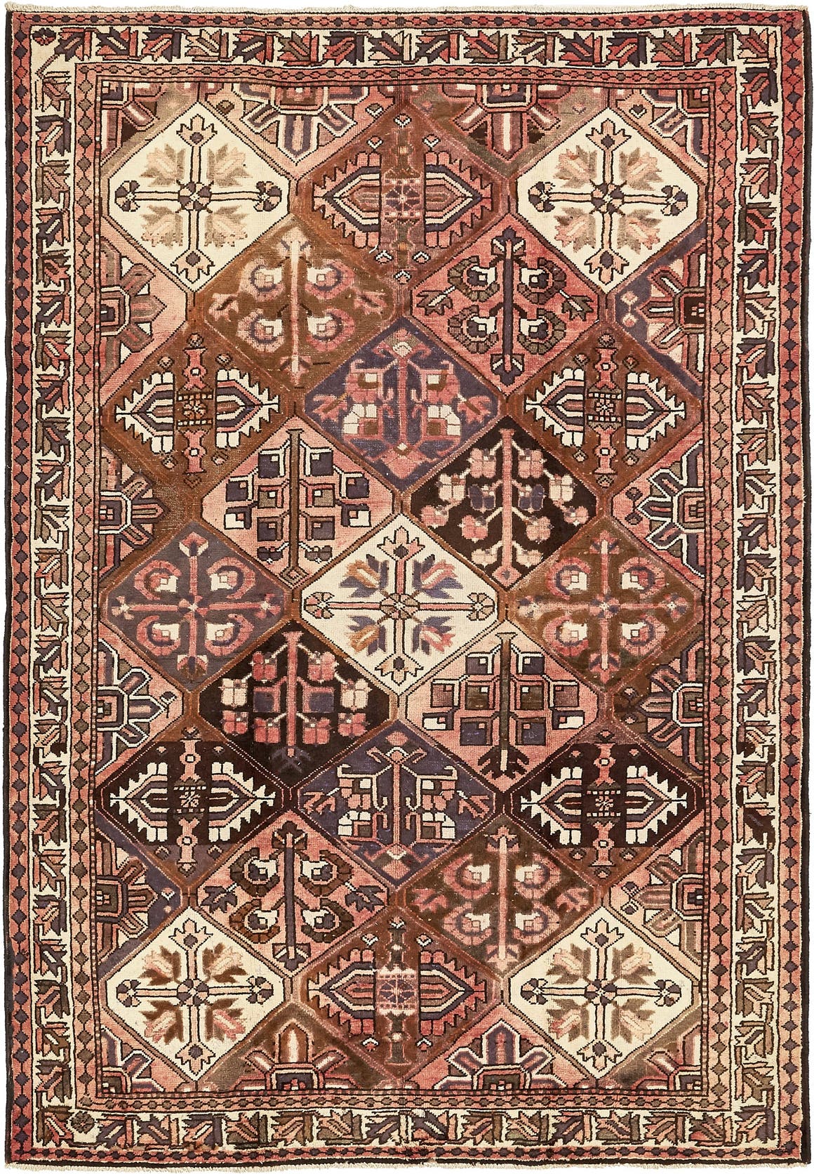 Peach 7' x 10' 2 Hand Knotted Bakhtiar Persian Wool Rug | eSaleRugs