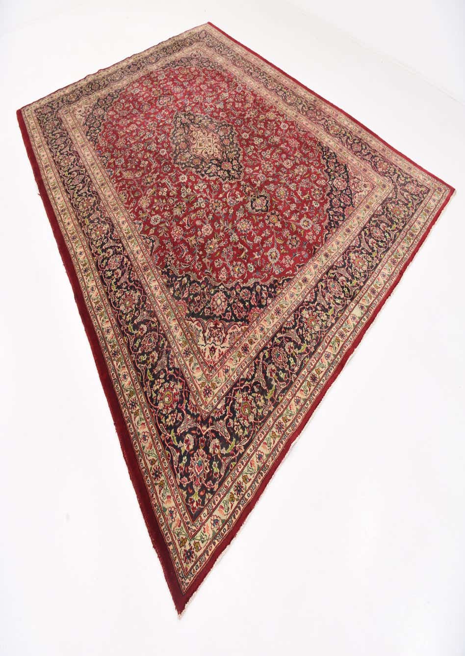 Red 9' 7 x 12' 7 Hand Knotted Mashad Persian Wool Rug | eSaleRugs