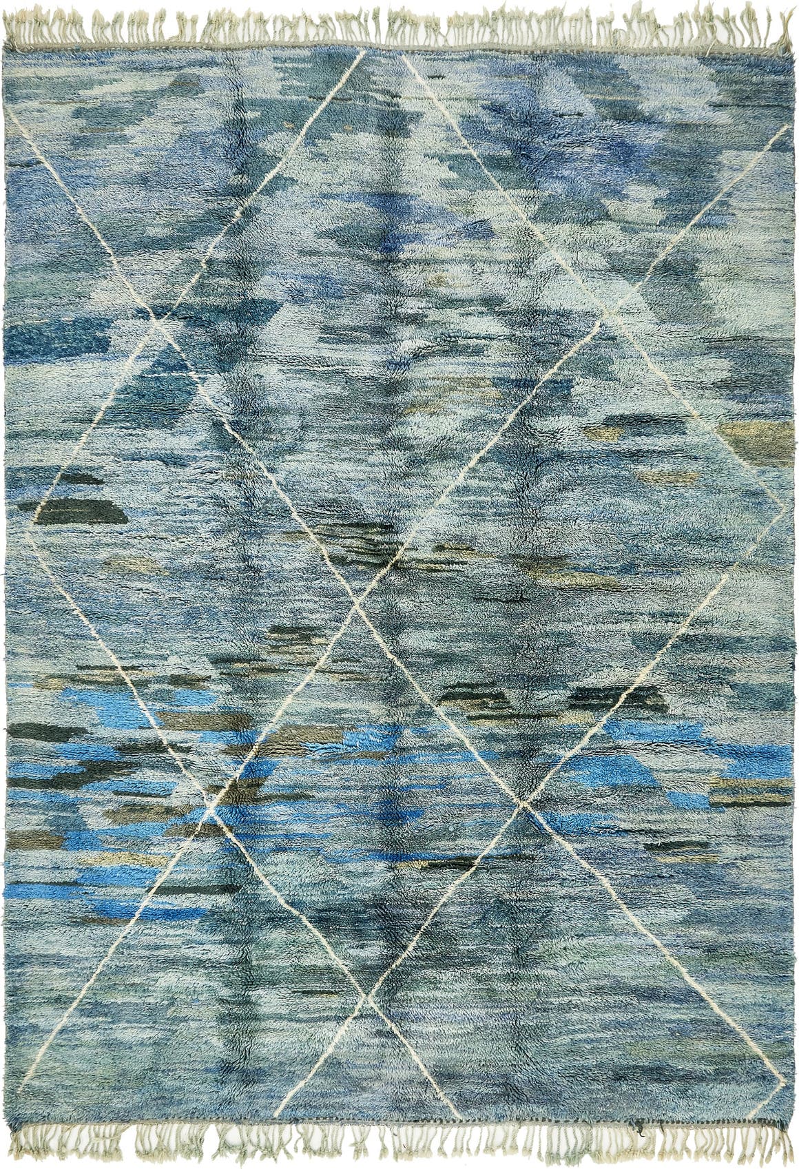 Blue 8' 3 x 11' 5 Hand Knotted Moroccan Wool Rug | eSaleRugs