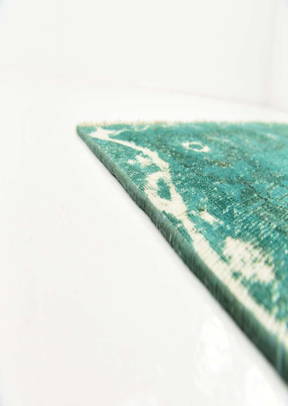 Turquoise 7' x 9' 4 Hand Knotted Ultra Vintage Persian Wool Rug | eSaleRugs