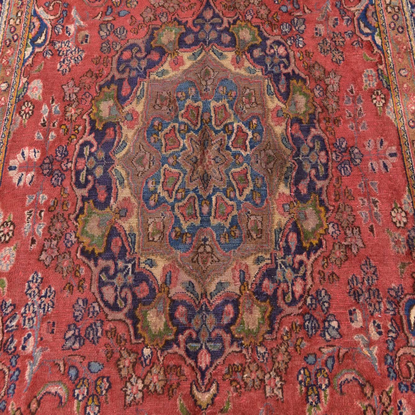 Red 6' 4 x 9' 7 Hand Knotted Mashad Persian Wool Rug | eSaleRugs