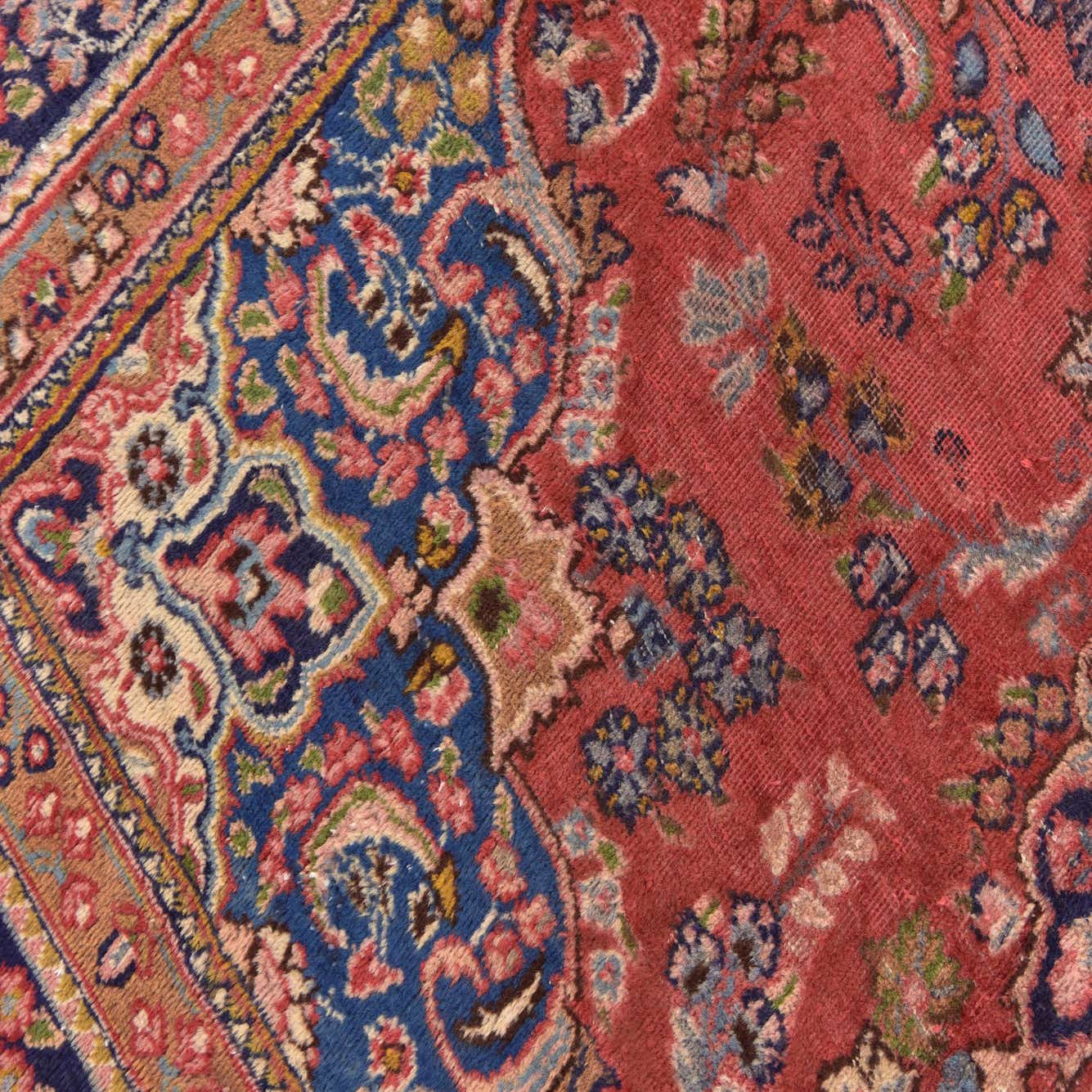 Red 6' 4 x 9' 7 Hand Knotted Mashad Persian Wool Rug | eSaleRugs