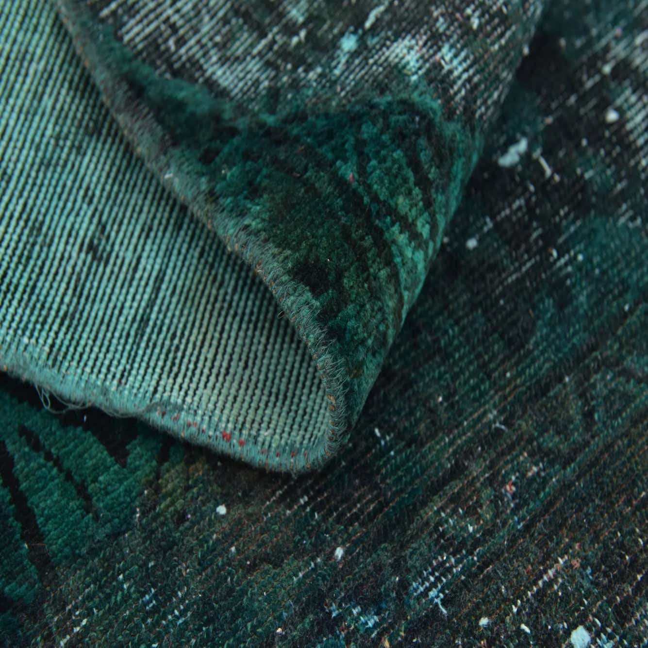 Hunter Green 3' x 4' Hand Knotted Ultra Vintage Persian Wool Rug ...