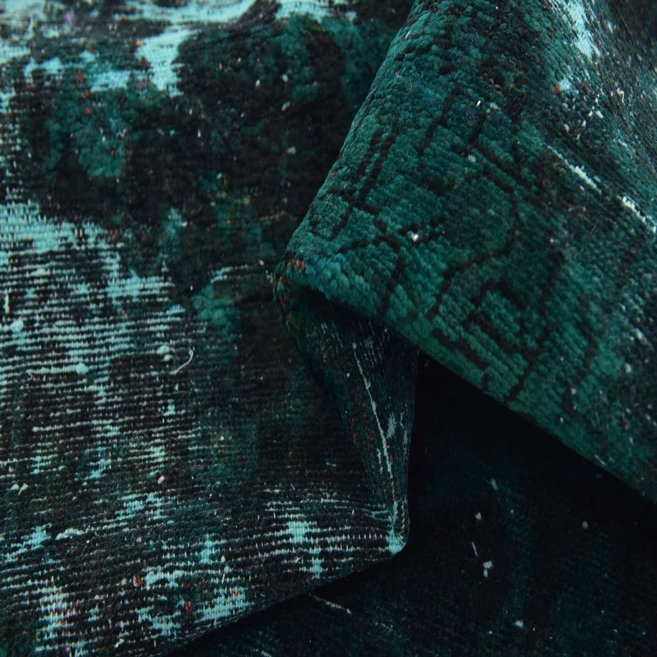 Hunter Green 3' x 4' Hand Knotted Ultra Vintage Persian Wool Rug ...