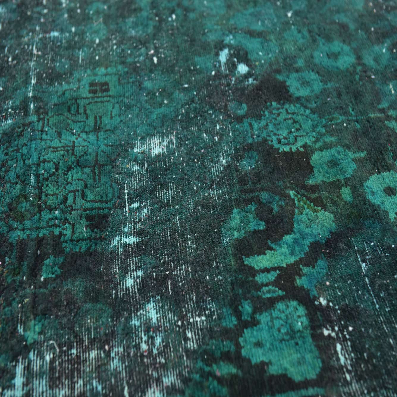 Hunter Green 3' x 4' Hand Knotted Ultra Vintage Persian Wool Rug ...