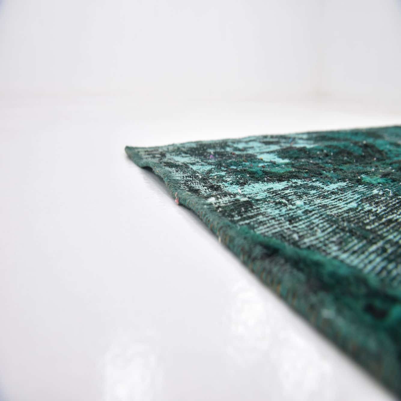 Hunter Green 3' x 4' Hand Knotted Ultra Vintage Persian Wool Rug ...