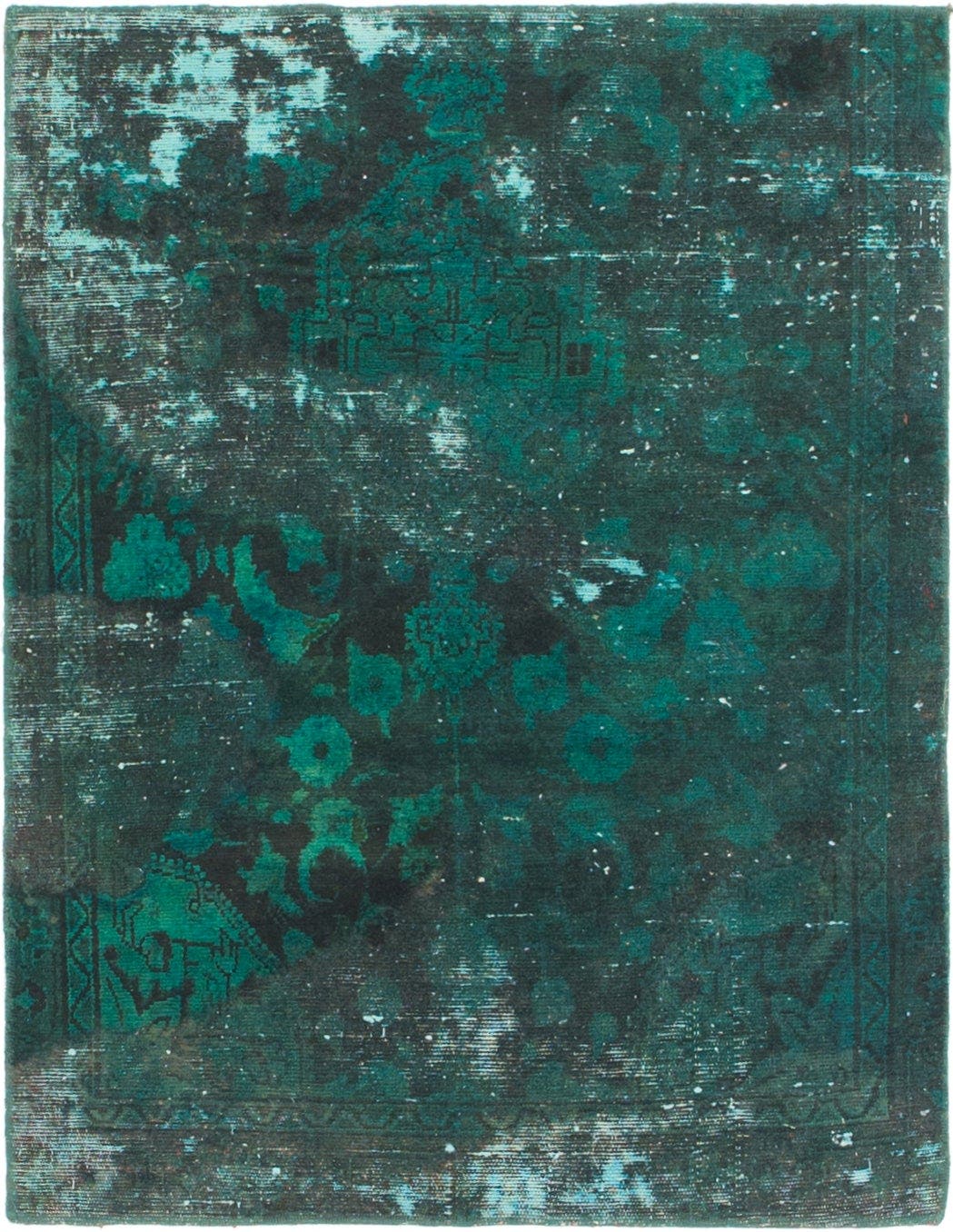 Hunter Green 3' x 4' Hand Knotted Ultra Vintage Persian Wool Rug ...