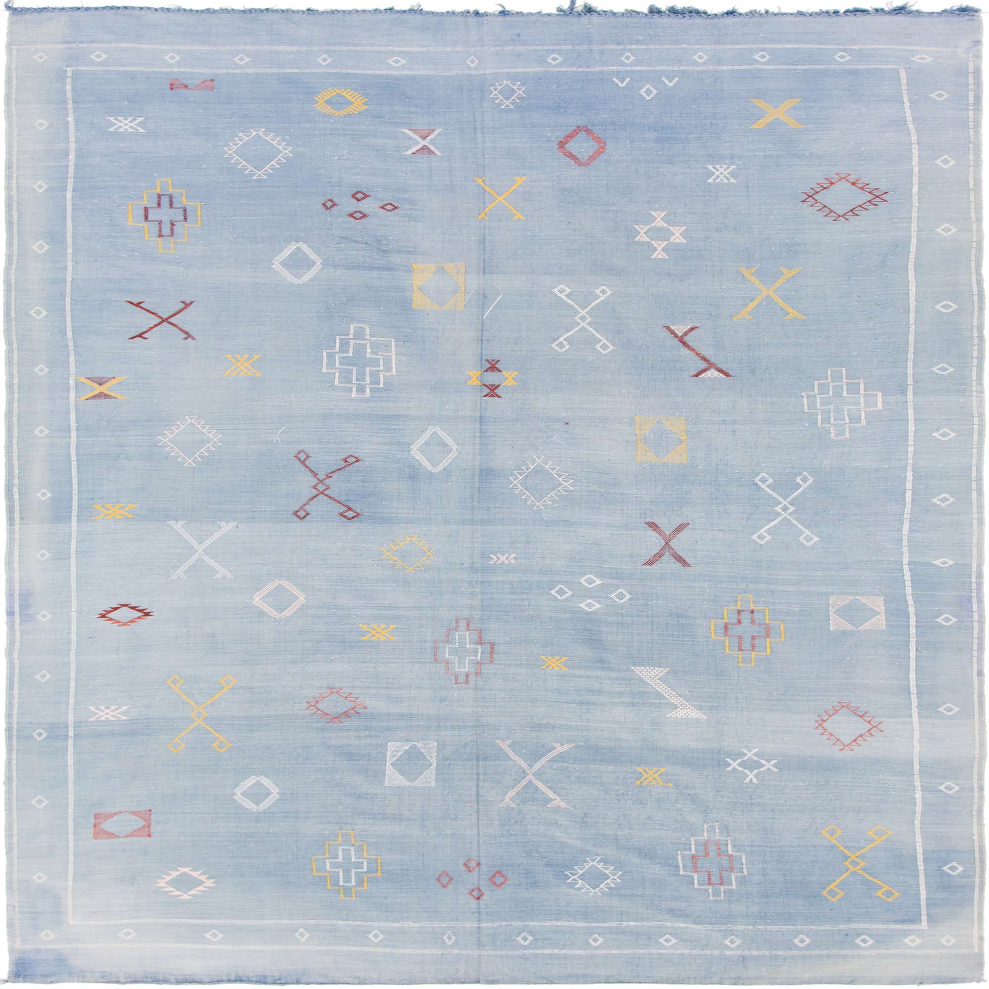 Light Blue 5' 10 x 9' 3 Hand Knotted Moroccan Oriental Rug | eSaleRugs