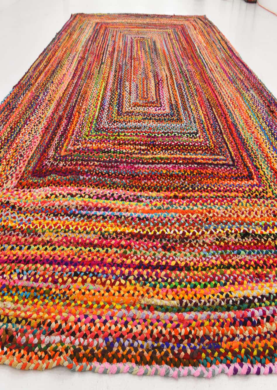 Multicolor 10' x 14' Braided Chindi Rug | Rugs.com