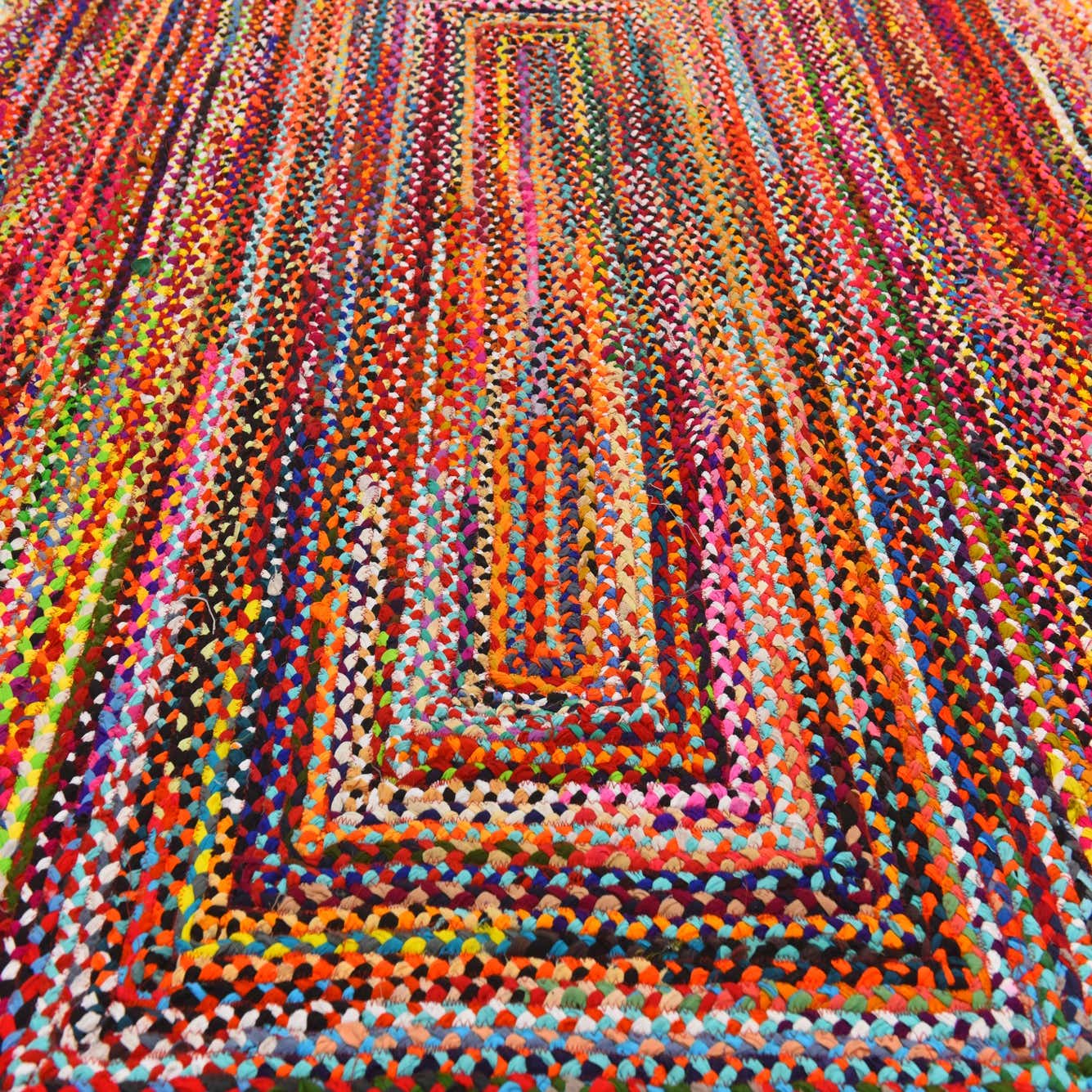 Multicolor 10' x 14' Braided Chindi Rug | Rugs.com