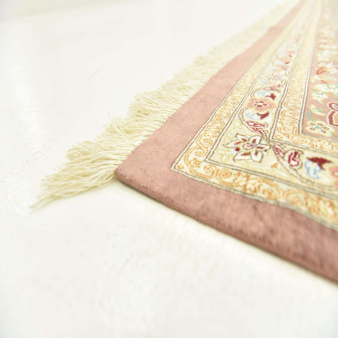 Ivory 6' 4 x 10' 5 Qom Persian Rug | Rugs.com