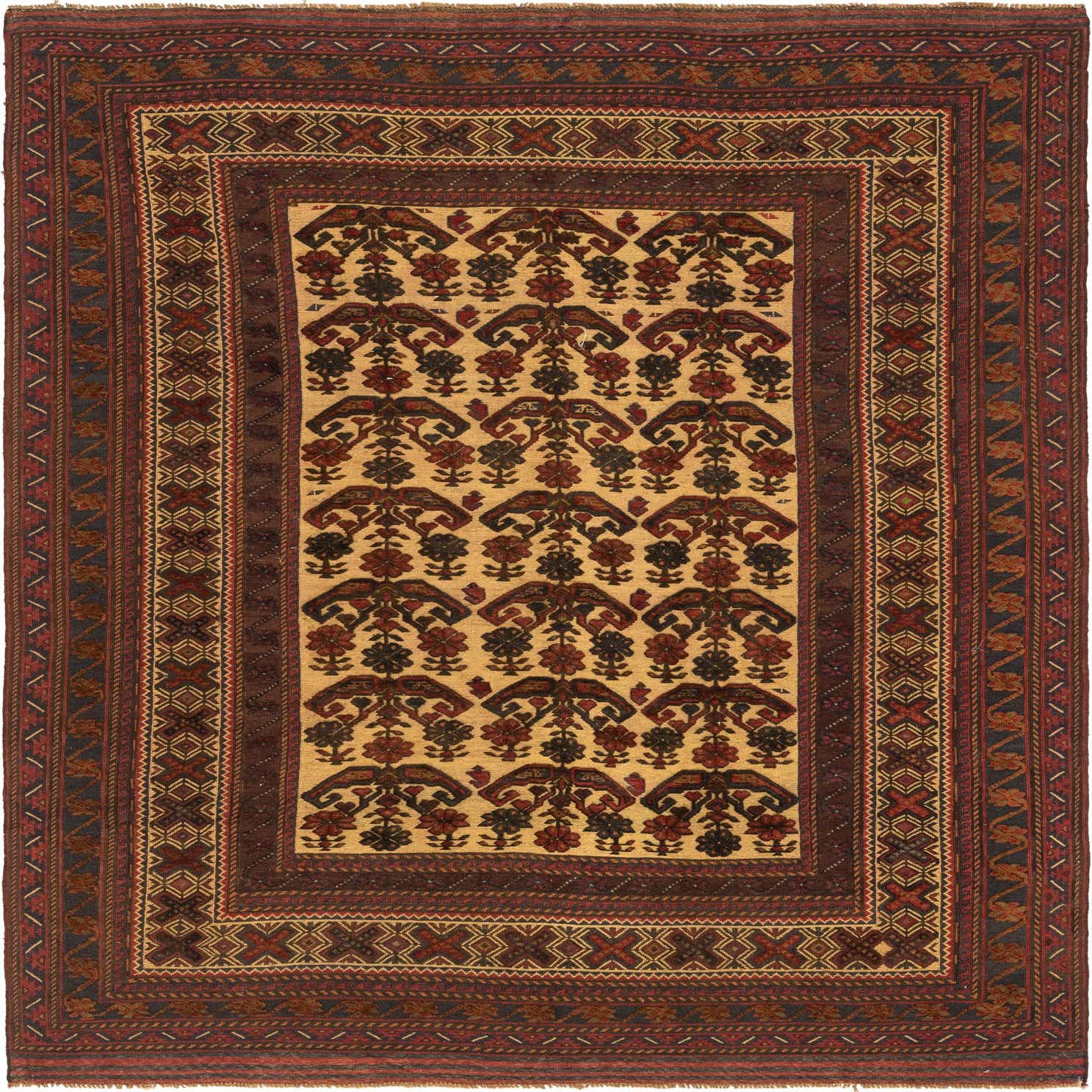 Tan 6' 6 x 8' 10 Sumak Rug | Rugs.com
