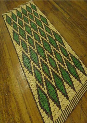 Green 2' 6 x 10' Hand Knotted Wooden Wood Runner Rug | eSaleRugs