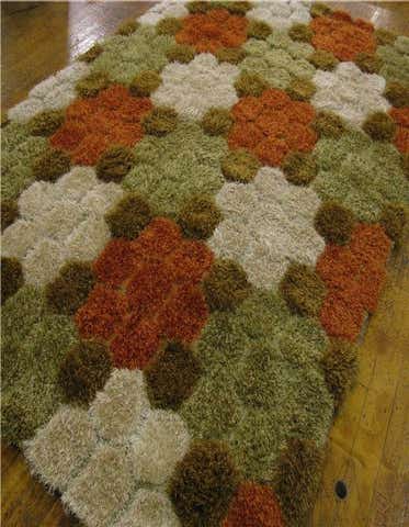 Orange 5' x 7' 3 Textured Shag Rug | eSaleRugs