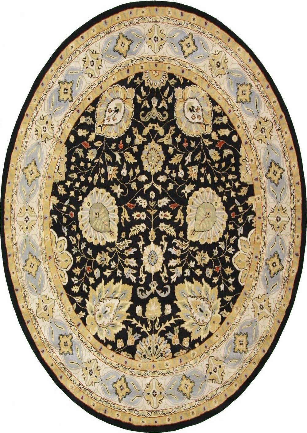 Black 12' 2 x 12' 2 Classic Agra Round Rug | eSaleRugs
