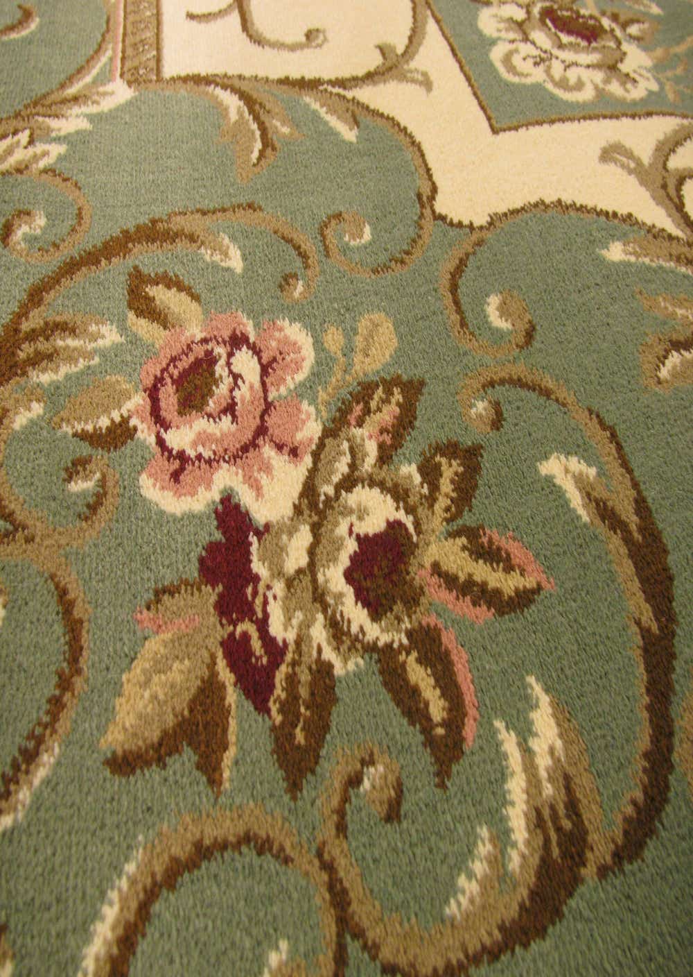 Green 6' 7 x 9' 10 Classic Aubusson Rug | eSaleRugs