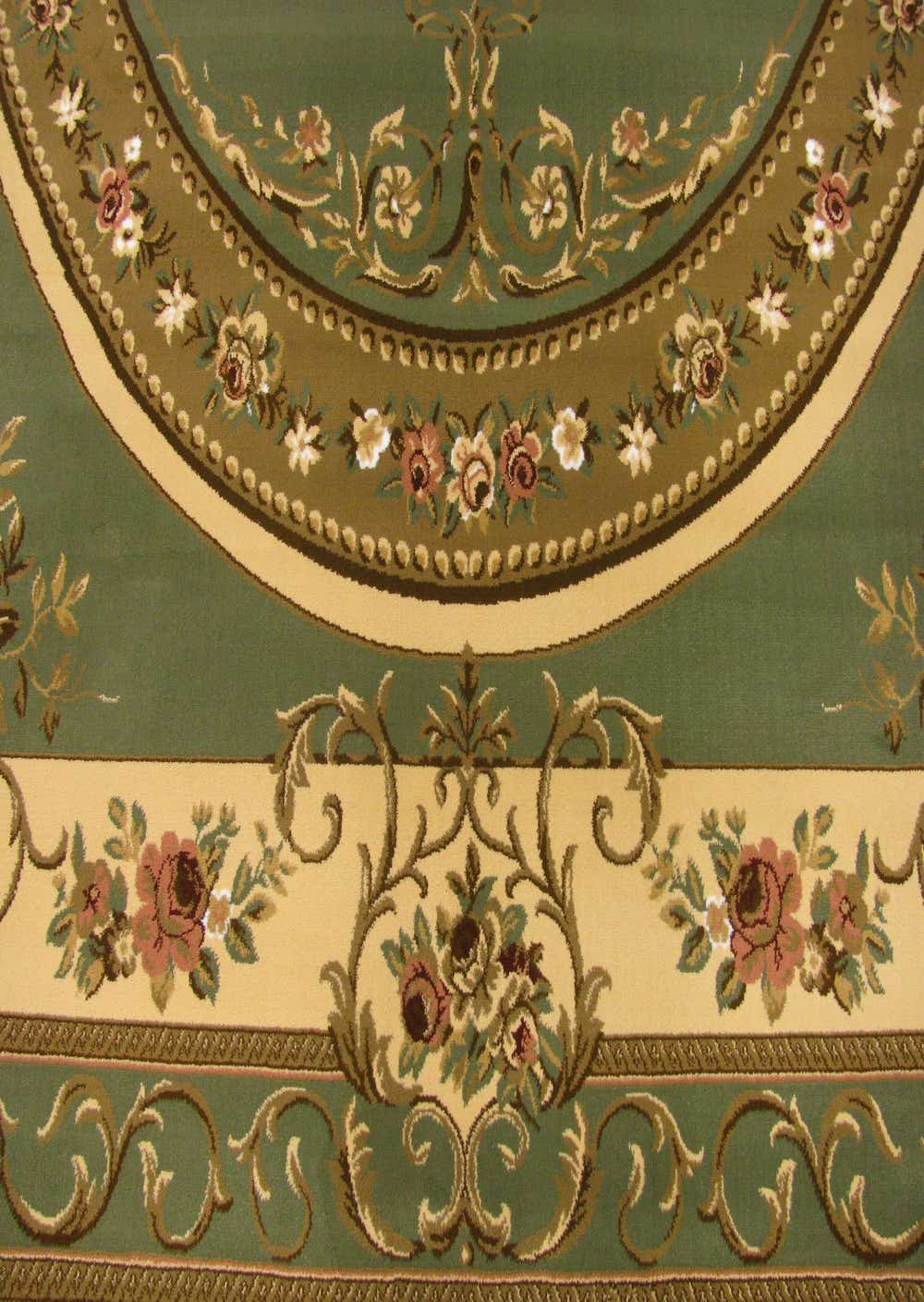 Green 6' 7 x 9' 10 Classic Aubusson Rug | eSaleRugs