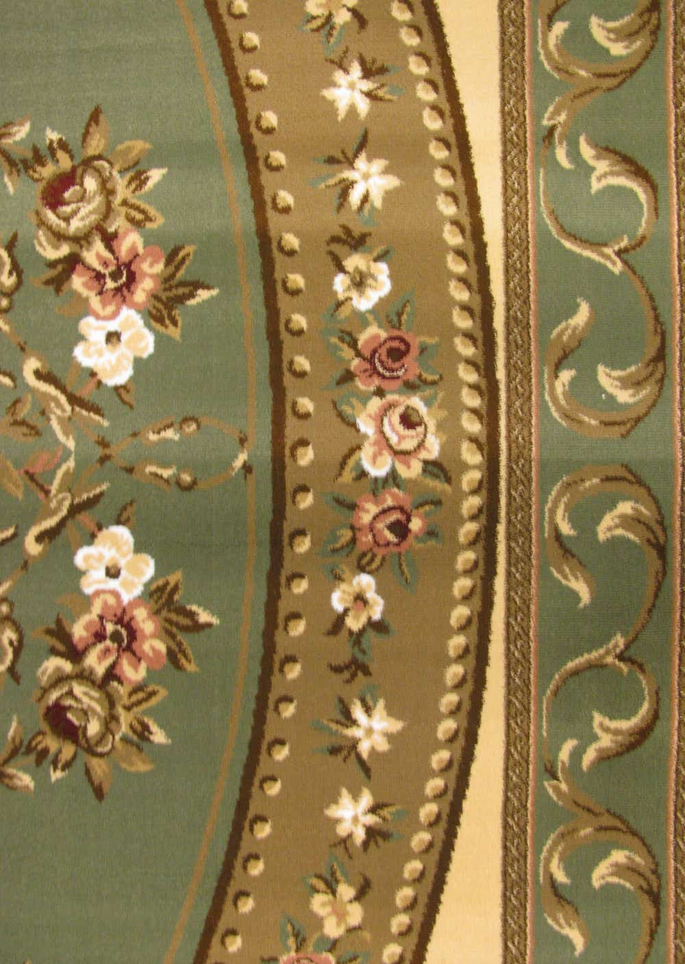 Green 6' 7 x 9' 10 Classic Aubusson Rug | eSaleRugs