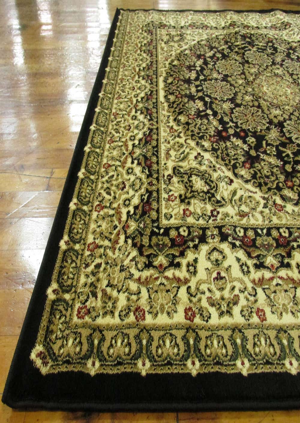 Black 6' 7 x 6' 7 Isfahan Design Square Rug | eSaleRugs