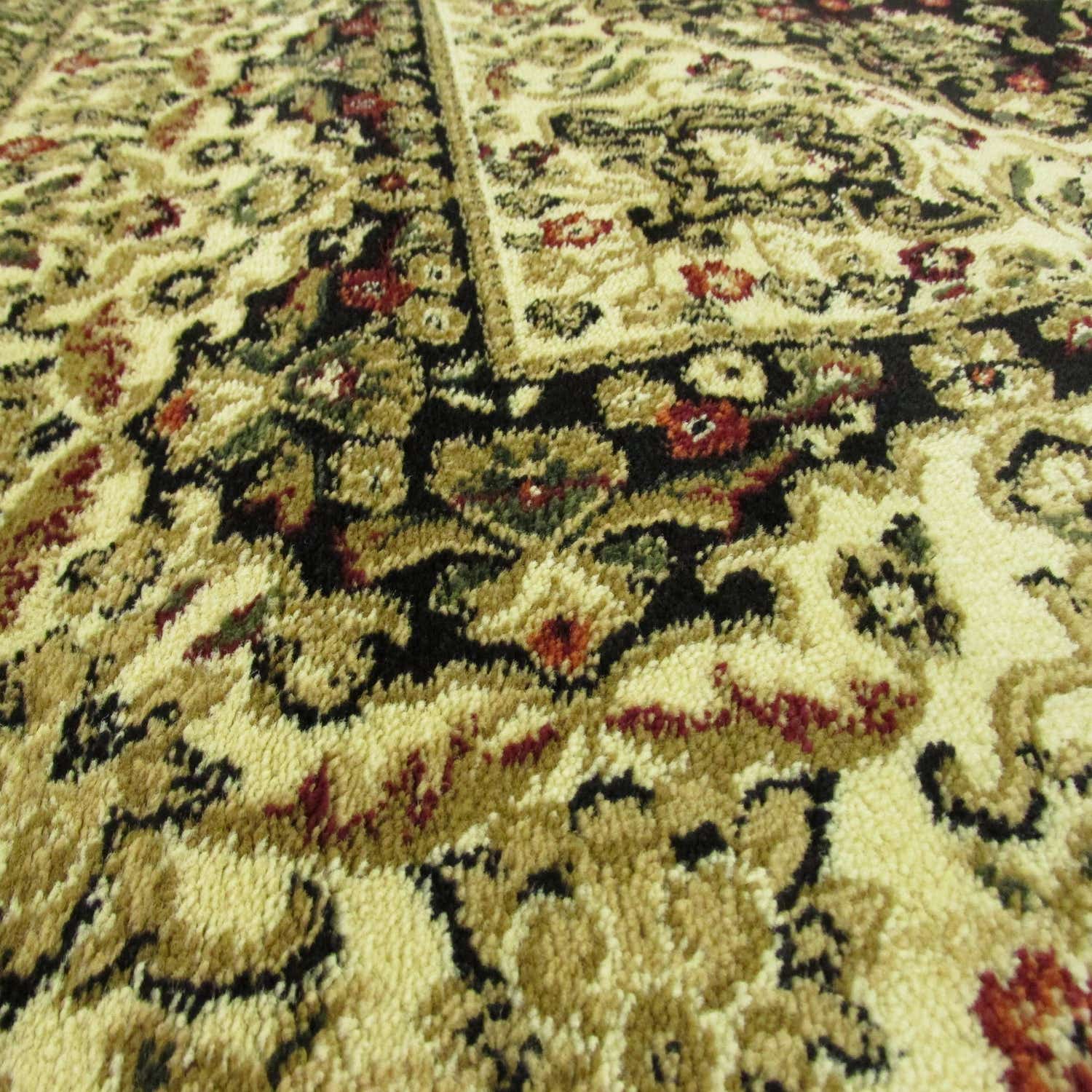 Black 6' 7 x 6' 7 Isfahan Design Square Rug | eSaleRugs