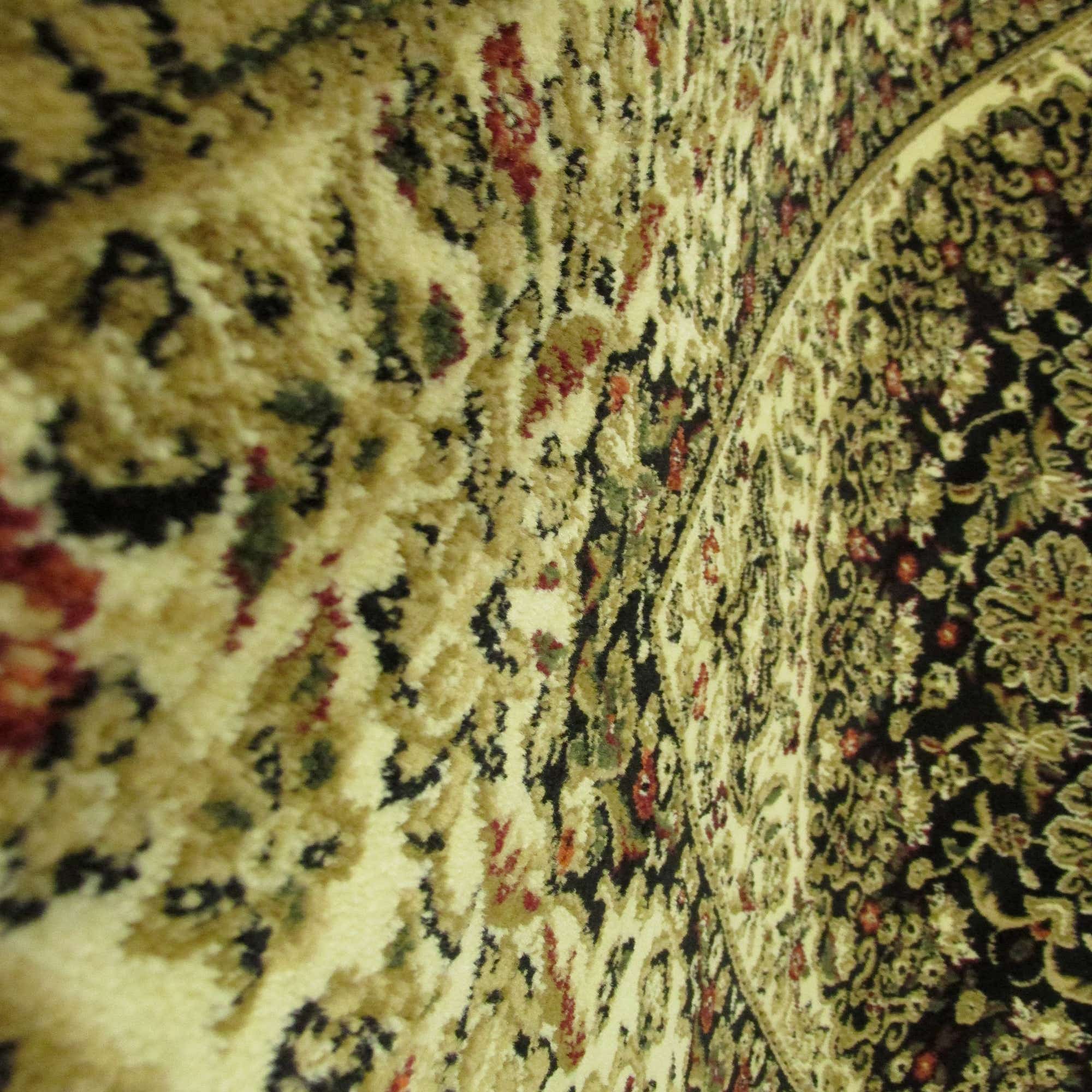 Black 6' 7 x 6' 7 Isfahan Design Square Rug | eSaleRugs