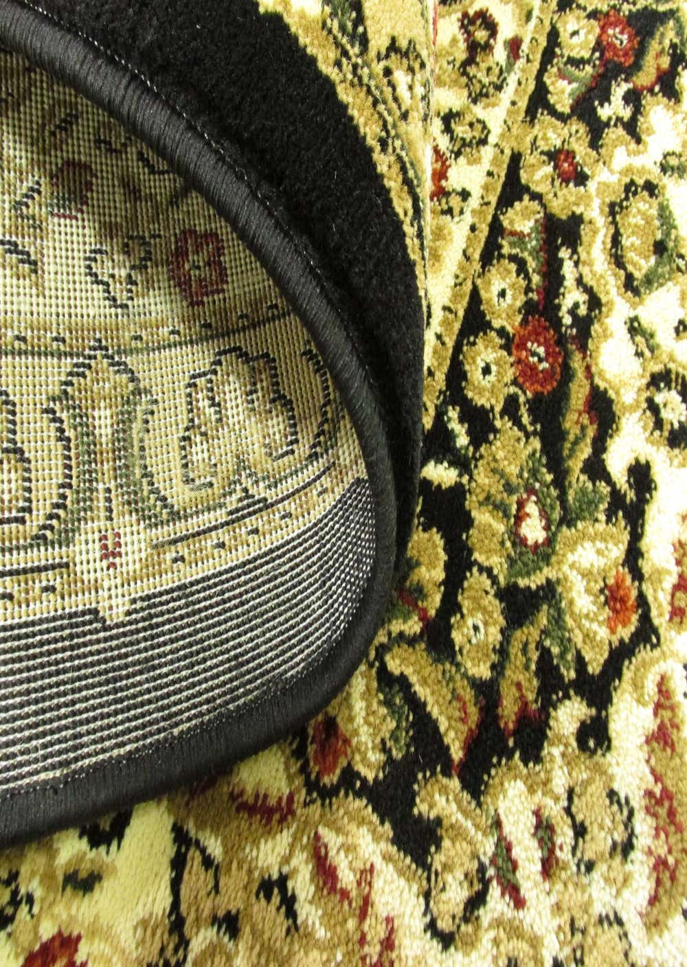 Black 6' 7 x 6' 7 Isfahan Design Square Rug | eSaleRugs