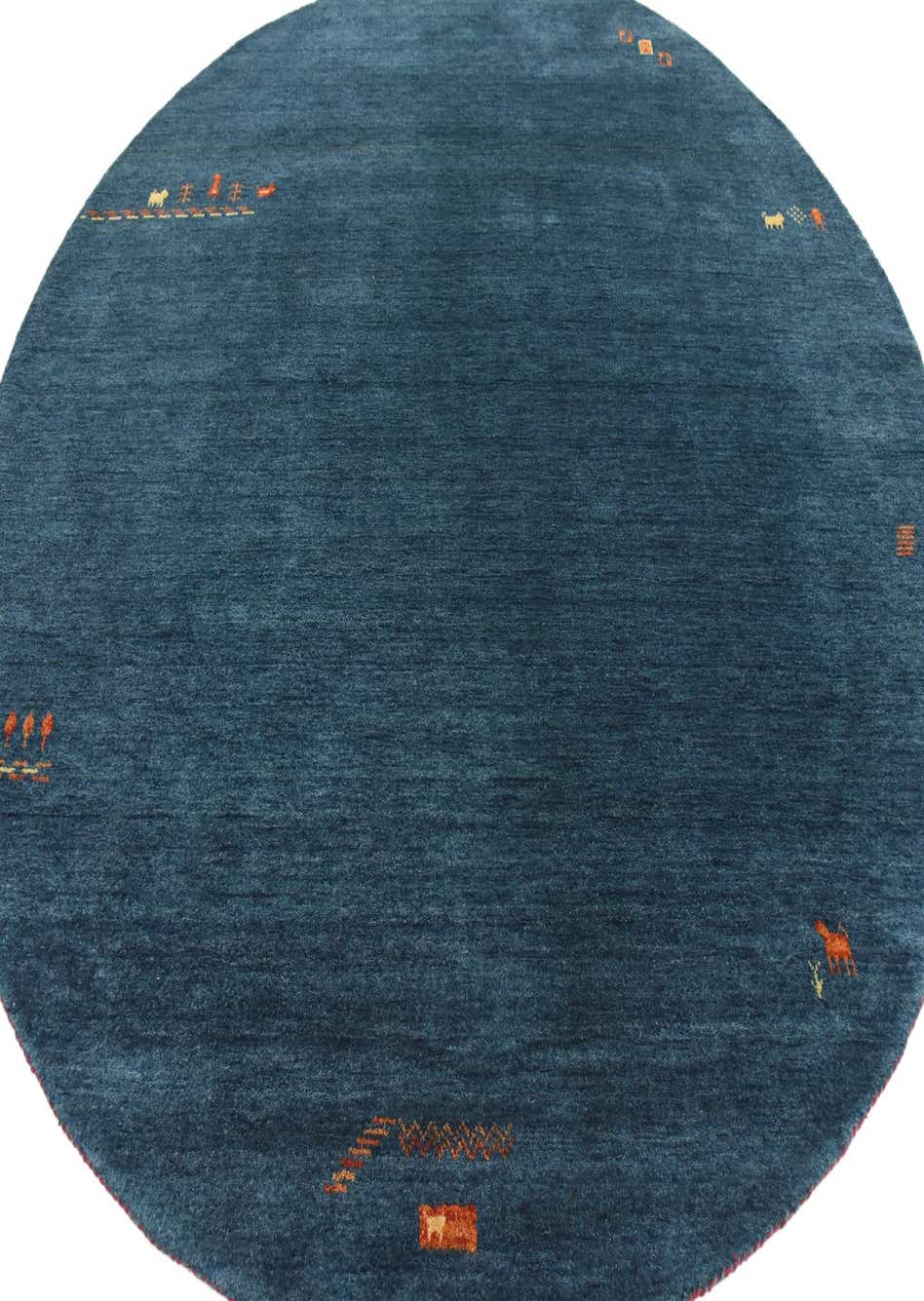Teal 9' x 9' Indo Gabbeh Round Rug | Rugs.ca