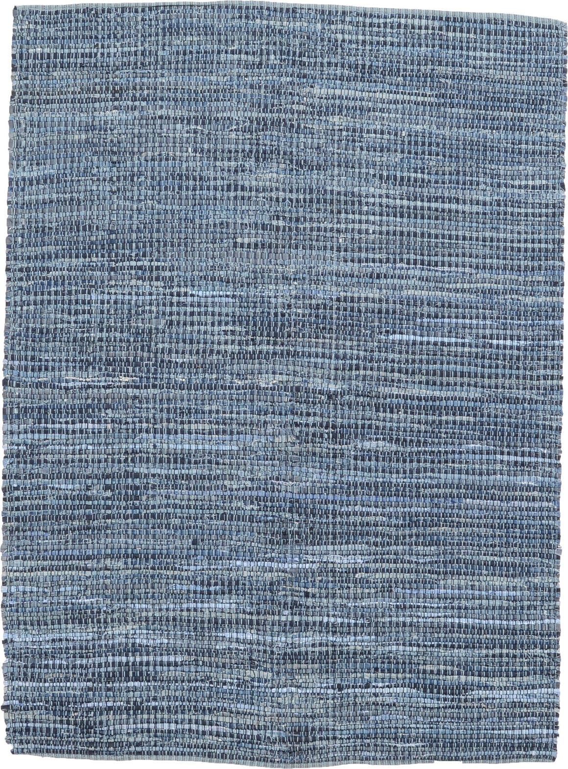 Navy Blue 5' 9 x 8' Hand Woven Kilim Rag Wool Rug | eSaleRugs
