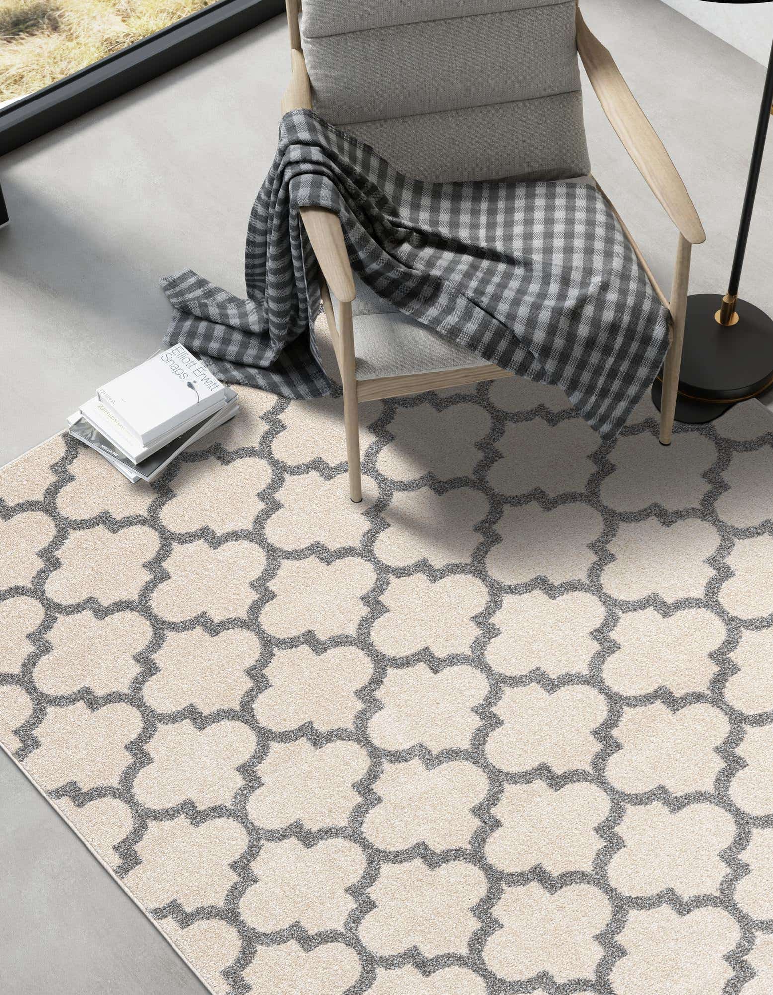 Beige 12' 2 x 16' Trellis Rug | eSaleRugs