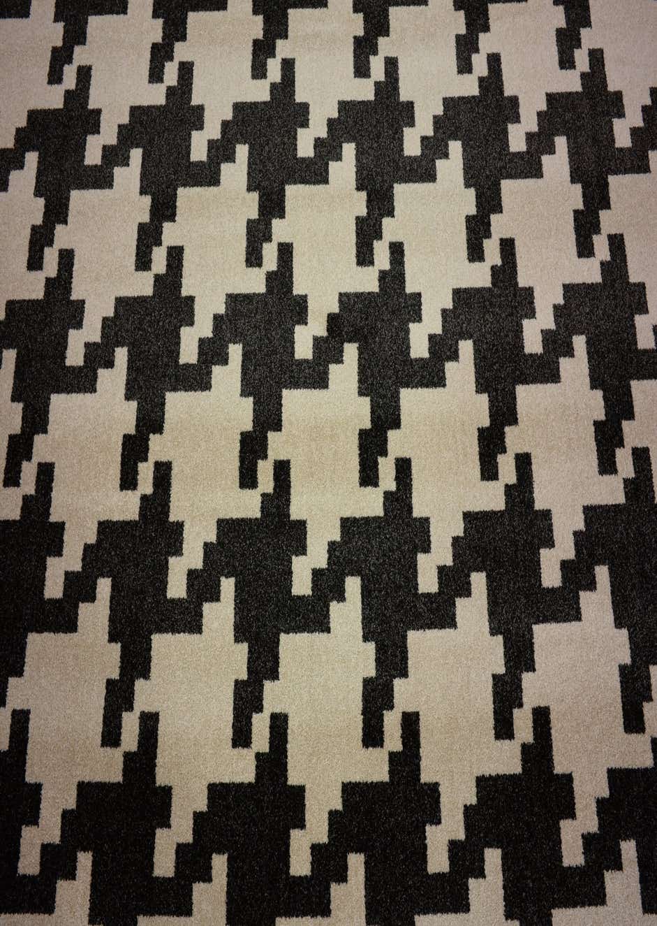 Black 9' x 12' Houndstooth Rug | eSaleRugs