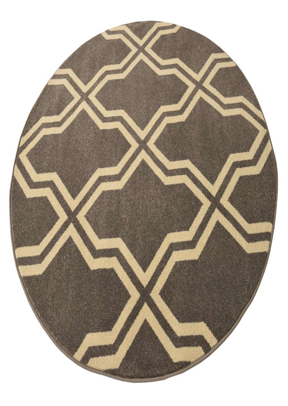 Gray 6' x 6' Trellis Round Rug | eSaleRugs