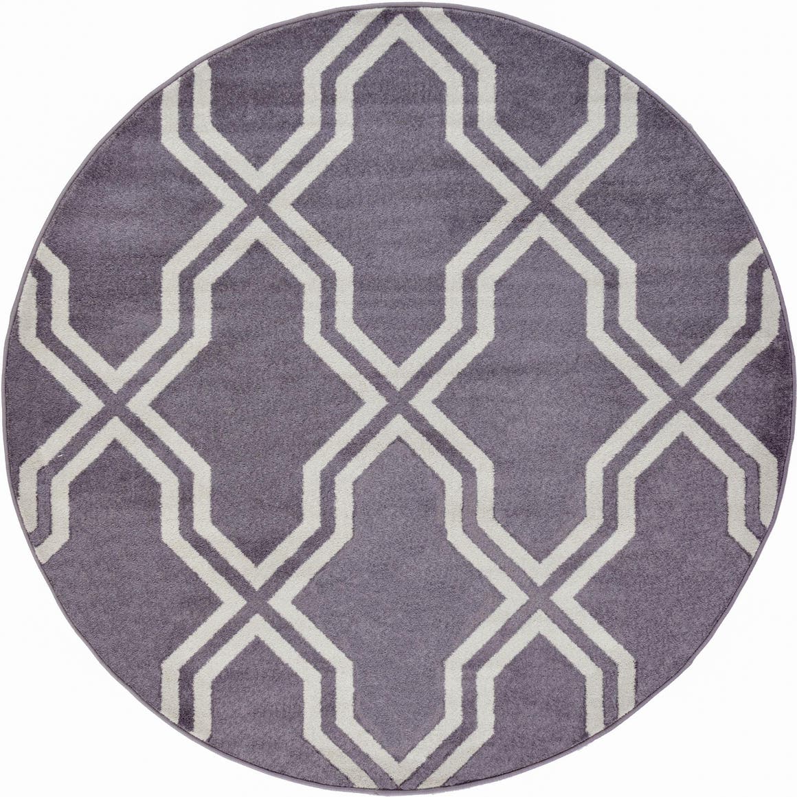 Gray 6' x 6' Trellis Round Rug | eSaleRugs