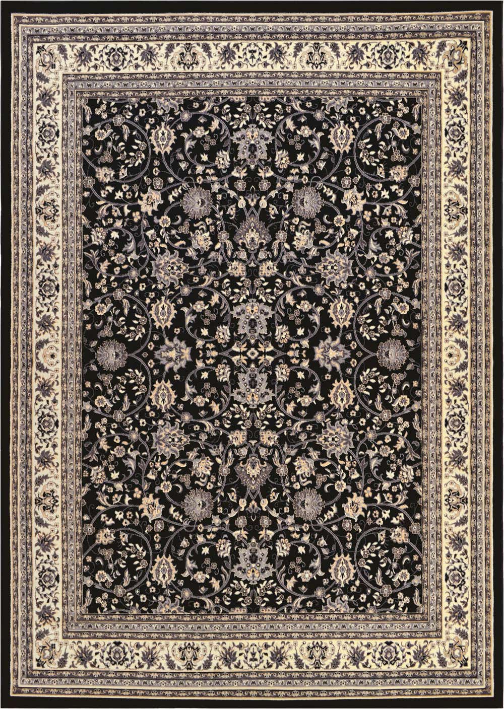 Black 9' 10 x 13' Kashan Design Rug | eSaleRugs
