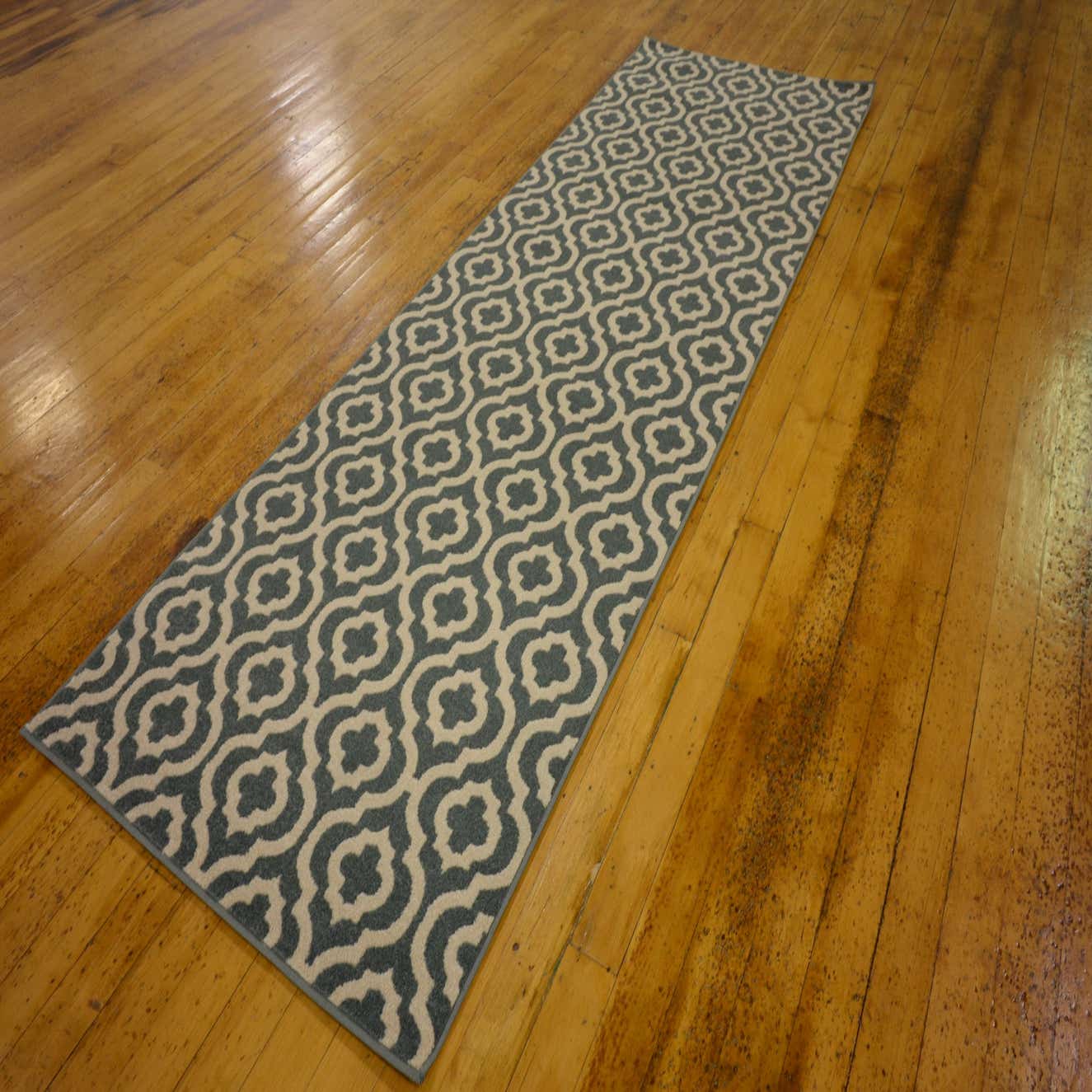 Light Blue 3' 3 x 10' Trellis Runner Rug | eSaleRugs