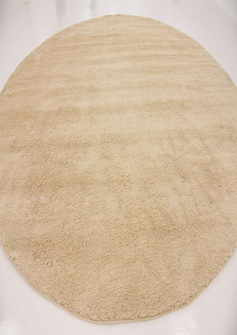 Beige 13' x 13' Solid Frieze Round Rug | eSaleRugs