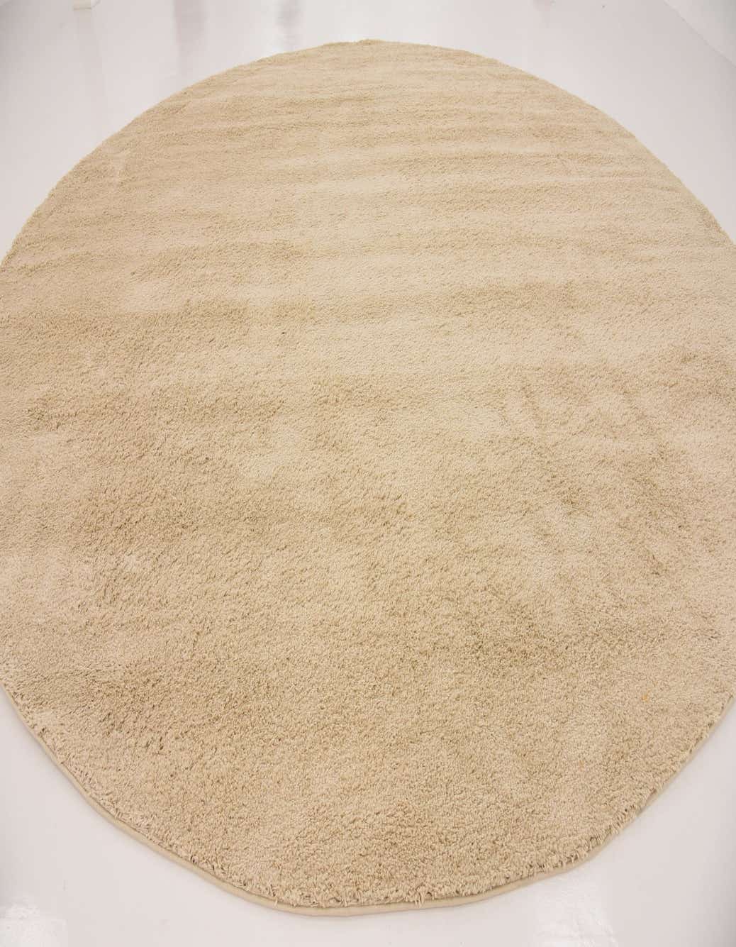 Beige 13' x 13' Solid Frieze Round Rug | eSaleRugs