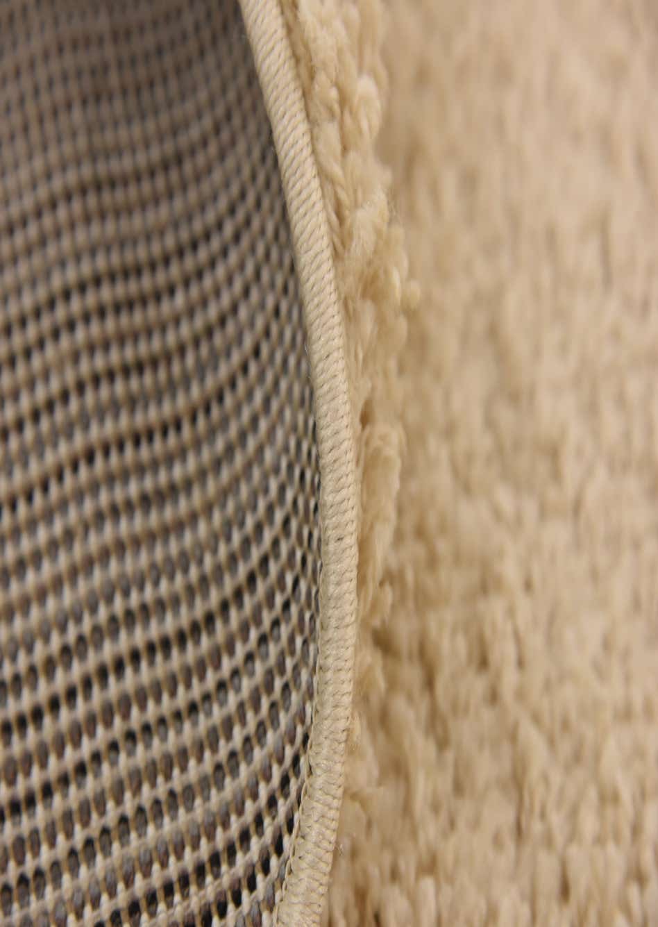 Beige 13' x 13' Solid Frieze Round Rug | eSaleRugs