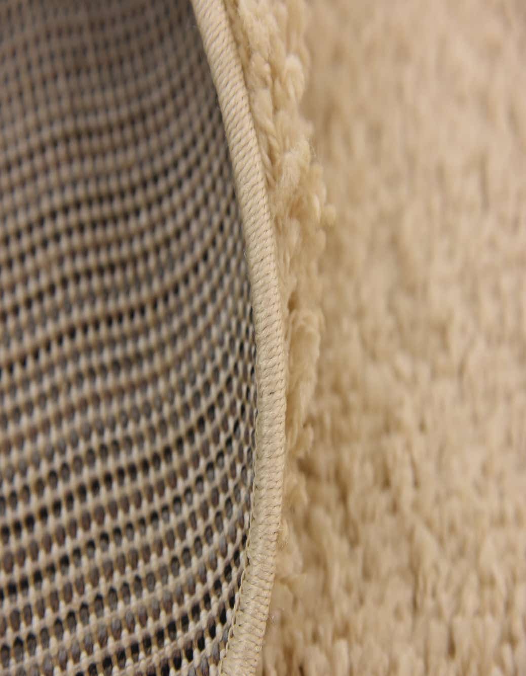 Beige 13' x 13' Solid Frieze Round Rug | eSaleRugs