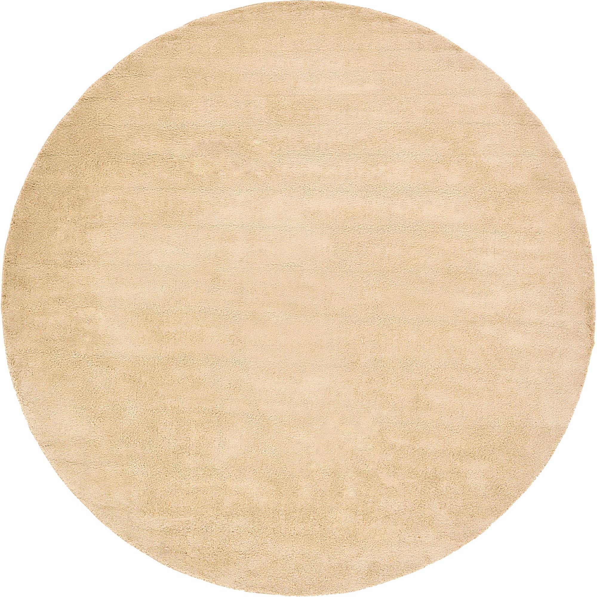 Beige 13' x 13' Solid Frieze Round Rug | eSaleRugs